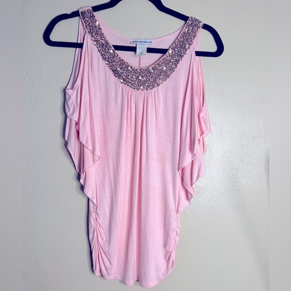 Body Central | Tops | 9 Body Central Light Pink Beaded Neckline ...